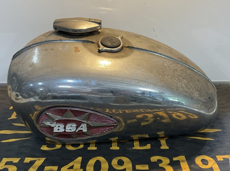 BSA 650 LIGHTNING FUEL GAS TANK CHROME PETCOCK AND EMBLEMS INCLUDED 4C ...