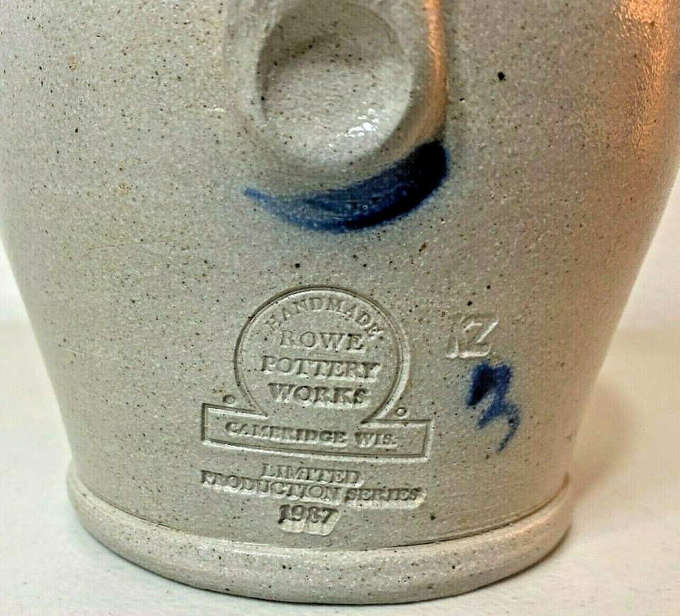 Rowe Pottery Works Heart Pitcher 1987 Limited Edition #475/500 Blue ...