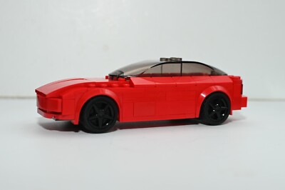 Custom Model 3 Electric Car Red Built and compatible with Real LEGO ...