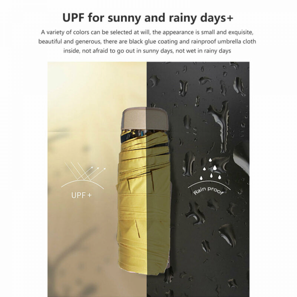 Umbrella Mini Pocket Parasol Anti-UV Sun Windproof Protection 5-Folding ...