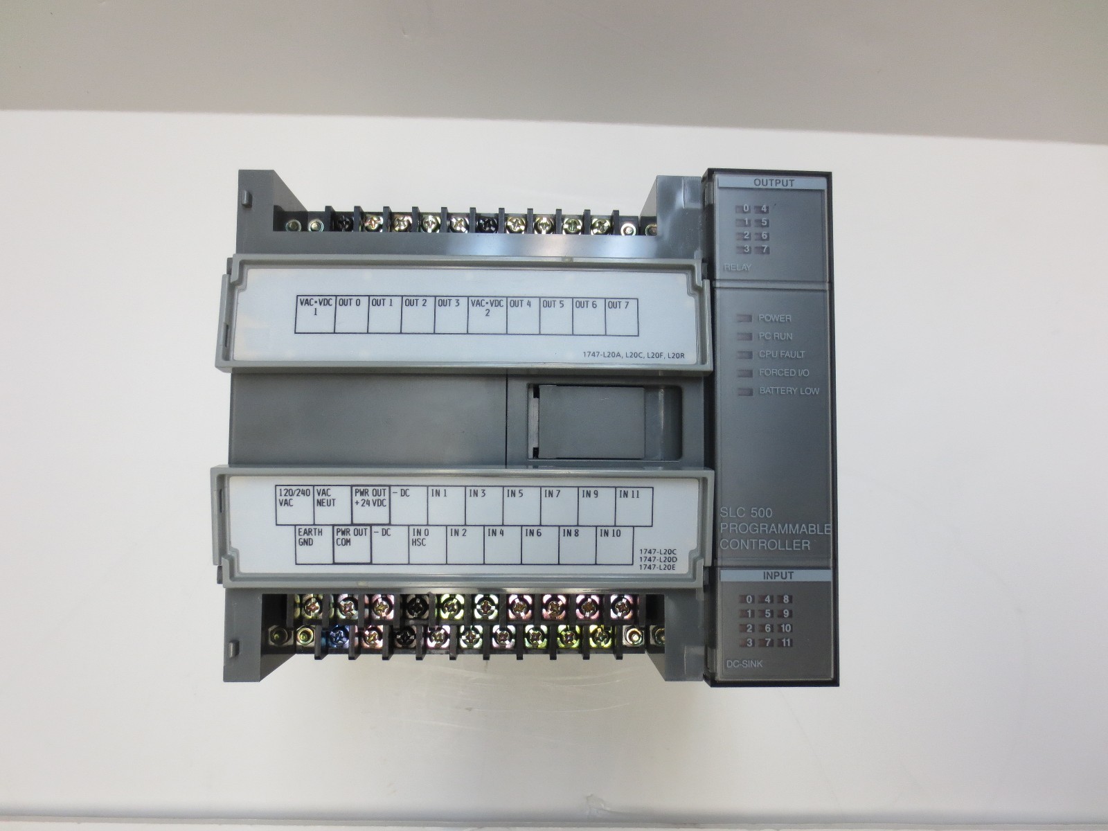 USED ALLEN BRADLEY 1747-L20C SLC 500 PROCESSOR UNIT 20 I/O (OUTPUT) SER ...