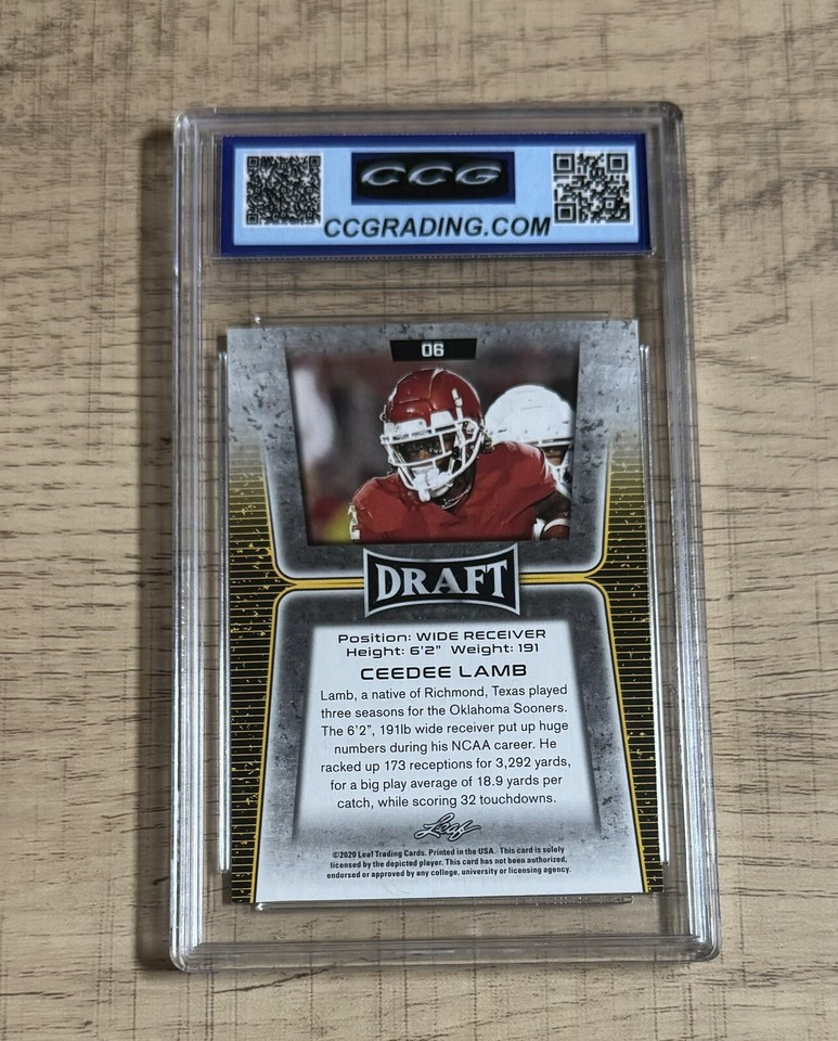 2020 Leaf draft gold Ceedee Lamb rookie GEM mint 10 | eBay