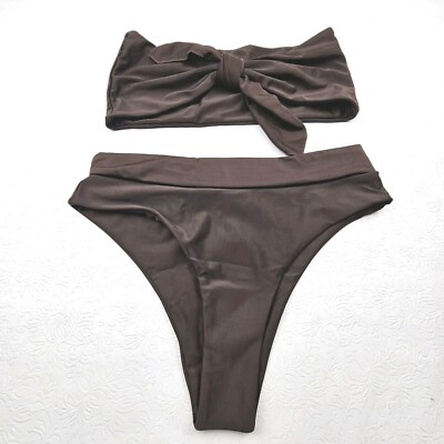 Shein Junior 2 Piece Swimsuit Brown Size Large | eBay