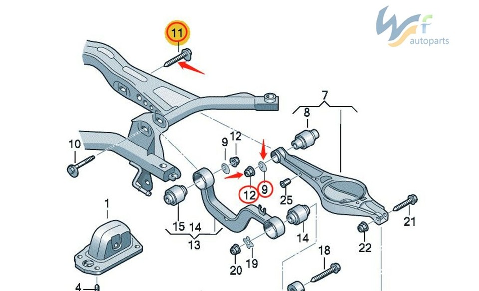 Lower Rear Suspension Toe Alignment Eccentric Bolt Fit For VW CC Jetta ...