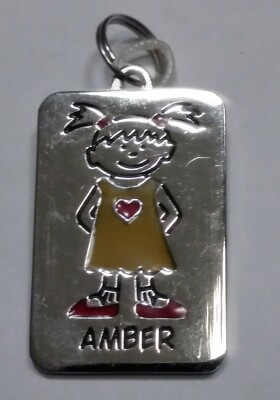 Amber Name Keychain Key Ring Charm Zipper Pull Girl Ganz New | eBay