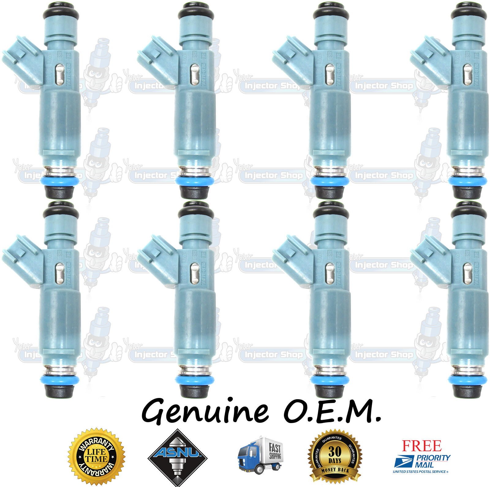 Genuine Original Ford Flex Fuel 9W7E-B7A 8x Fuel Injectors F150 E150 4 ...