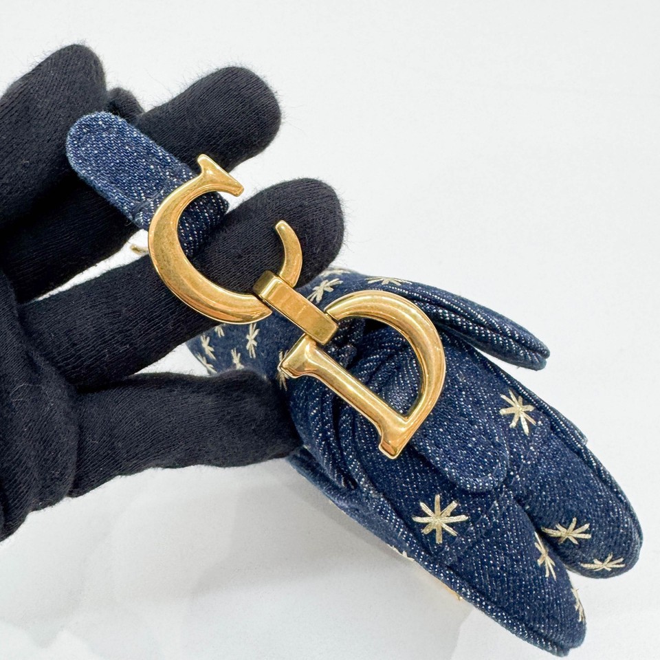 DIOR Nano Saddle Stars Blue Denim Two Way Bag | eBay