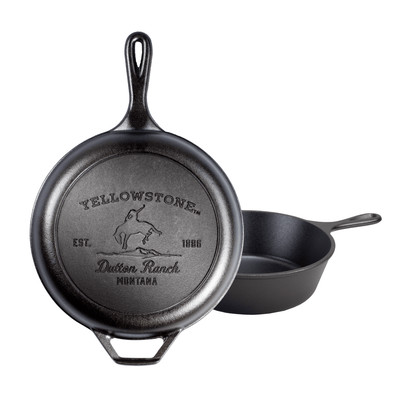Lodge Yellowstone Cast Iron Combo Cooker, Deep 3.2Qt Skillet, Bucking ...