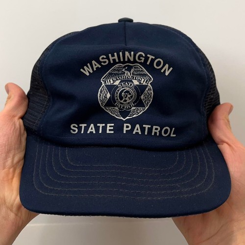 Vintage 80s Washington State Patrol Trucker Hat Cap Mesh Snapback Retro ...