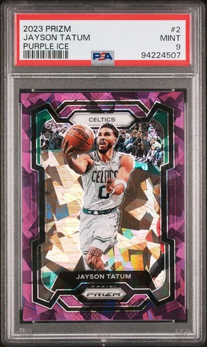 2023 Panini Prizm Jayson Tatum Purple Ice /149 PSA 9 Mint Celtics | eBay
