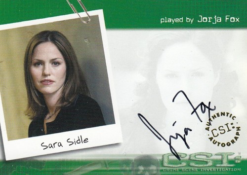CSI Las Vegas Series 1 Jorja Fox as Sara Sidle CSI-A3 Auto Card | eBay