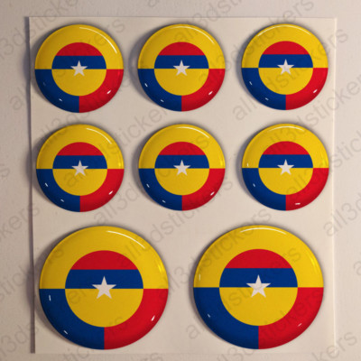 Colombia Air Force Stickers Roundel Cockade 3D Adhesive Flag Resin ...