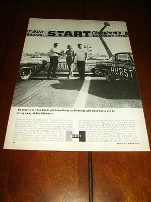 1964 HURST GAS RONDA ***ORIGINAL ADVETISEMENT / PRINT AD*** | eBay