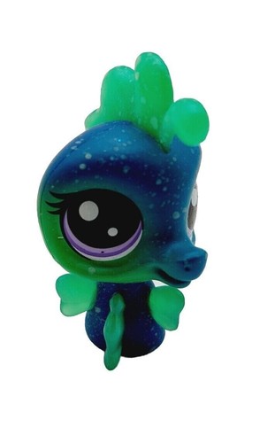 Littlest Pet Shop Seahorse Cosmic Galaxy Blue Green Marine Sea Life LPS ...