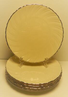 LENOX WEATHERLY made in USA 6 SALAD PLATES PLATINUM EDGE sz-7 7/8"d ...