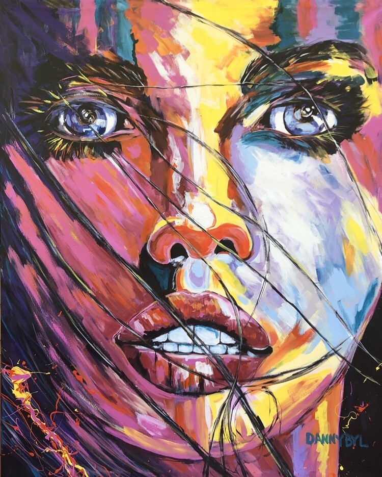 Big Eyes Beautiful Face Original Fine Art Painting DAN BYL Contemporary ...
