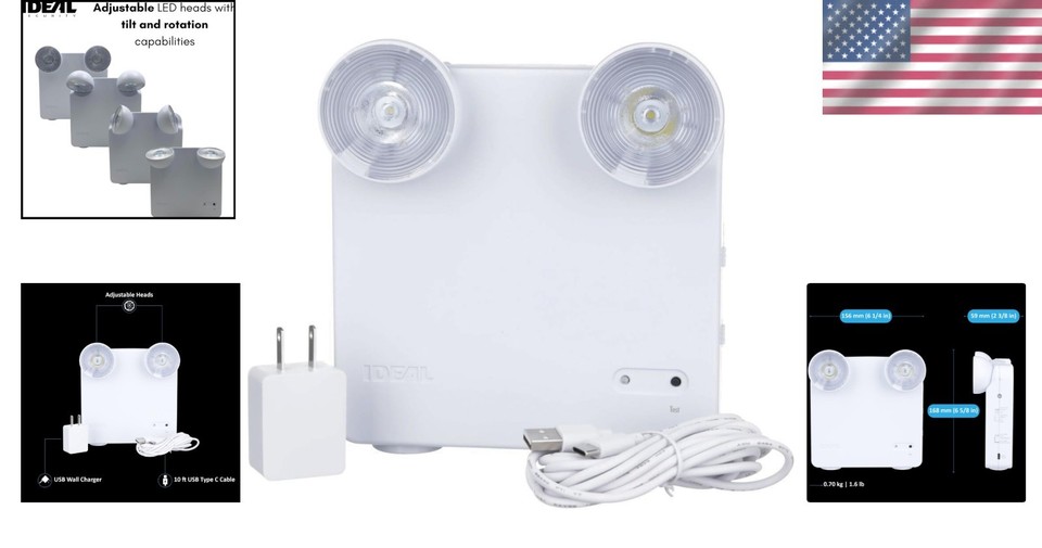 Bright LED Rechargeable Power Failure Light with Adjustable Modes, 80 ...