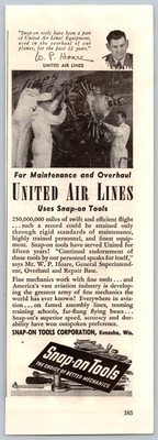 1943 PRINT AD SNAP ON TOOLS UNITED AIR LINES WW2 | eBay