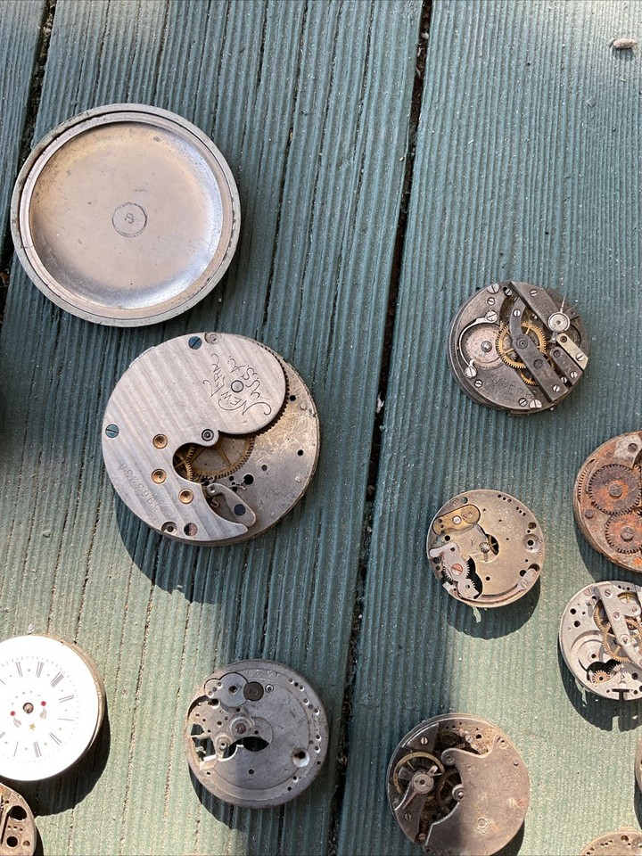 Pocket Watch Movement Lot - Elgin, Waltham, S.D. Smith Swiss Tacy for ...