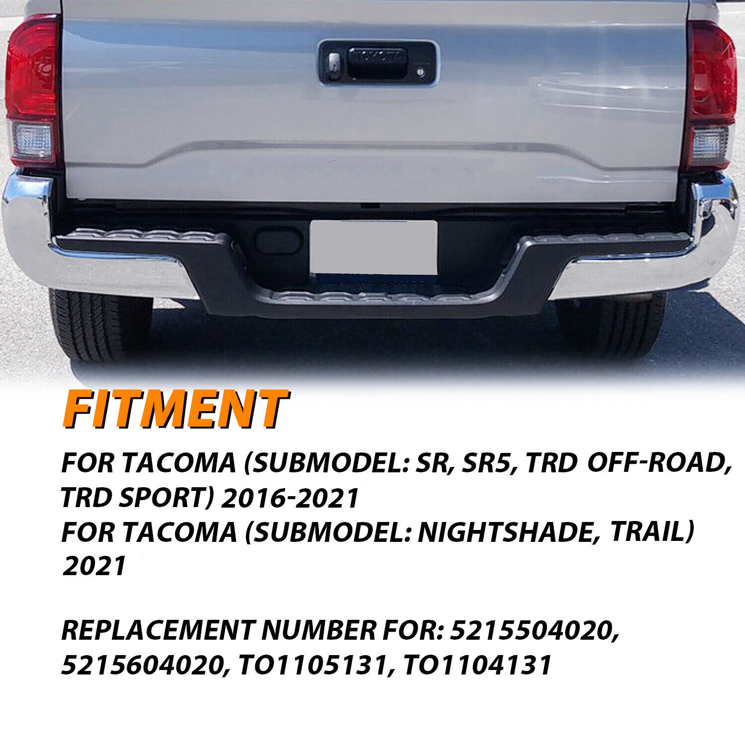 For Toyota Tacoma 2016-2021 Set of 2 Bumper End Caps Rear LH and RH ...