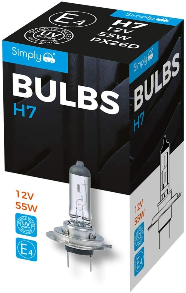 2 x H7 Bulbs (477/499) 12v 55W PX26d Car headlight Halogen Bulb New ...