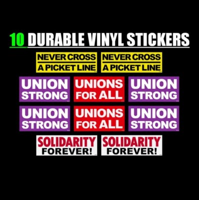 [10-Pack] WORKING-CLASS Vinyl Bumper Stickers ( Purple union strike ...