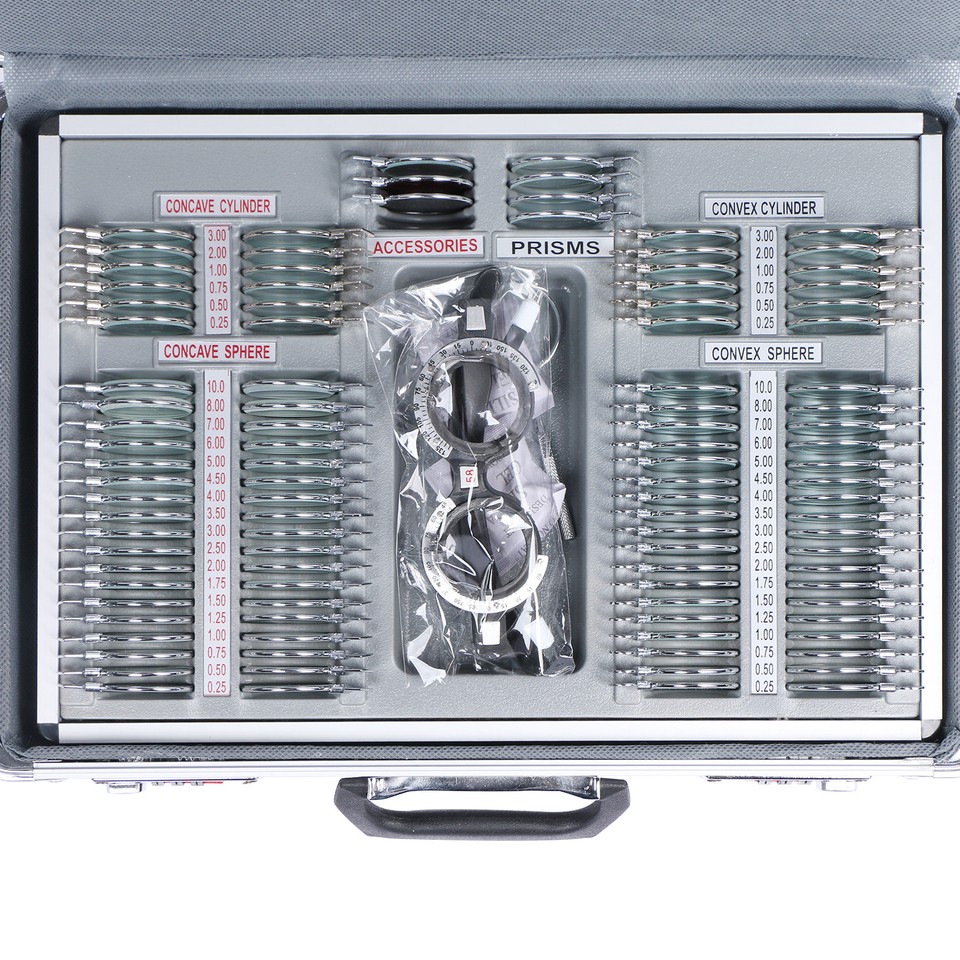104PCS Optical Optometry Trial Lens Set Metal Rim Aluminum Case | eBay