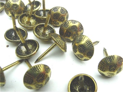 Antique Brass Hammered Head Nail/Upholstery Tack Pkg 100 | eBay
