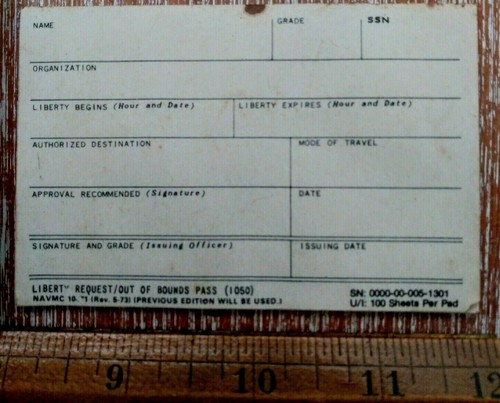Vintage Lot Military forms USMC Liberty Req US Forces Japan transit etc ...