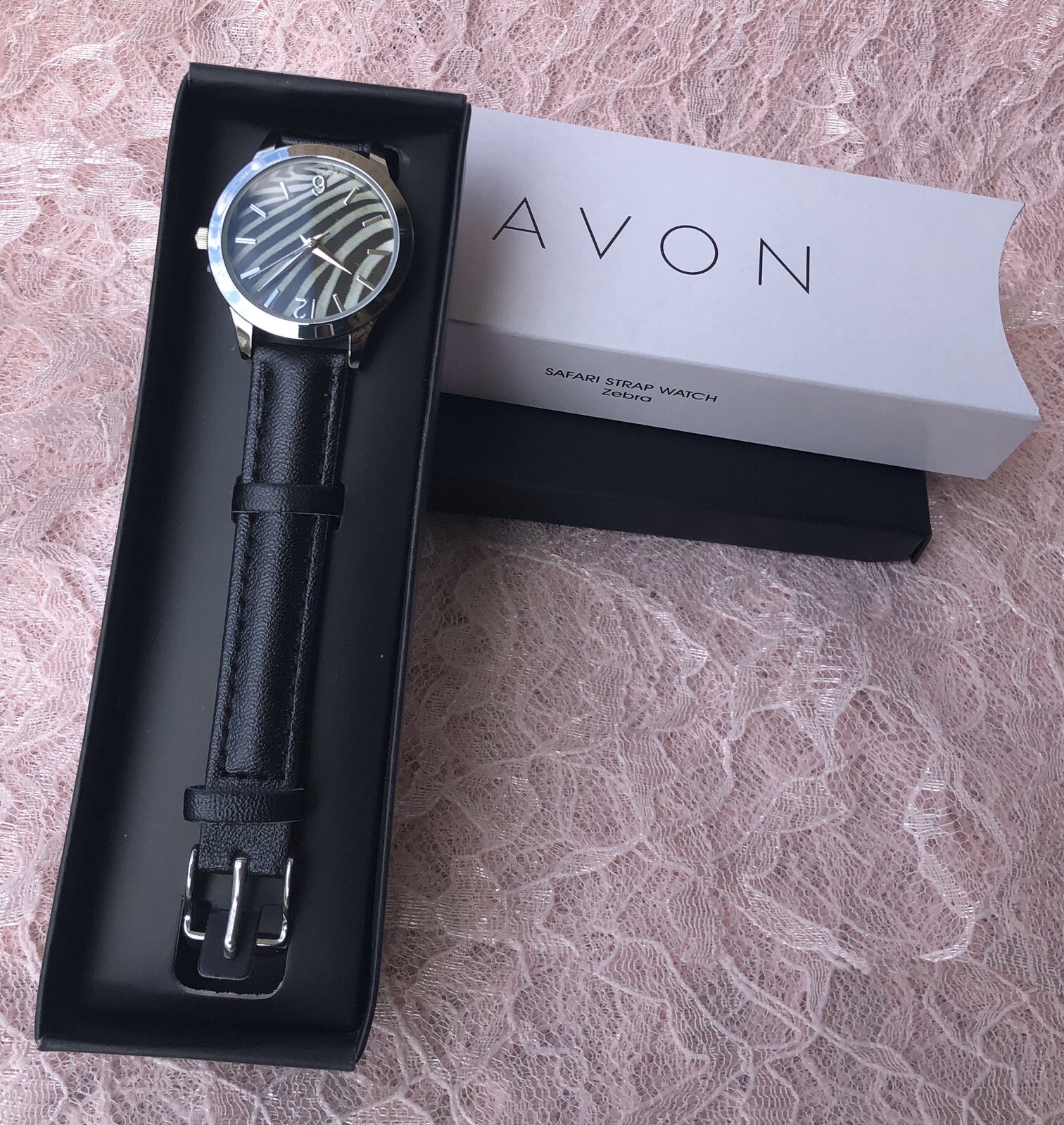 Avon Safari Strap Watch ZEBRA Print Shiny Silvertone Stainless Steel | eBay