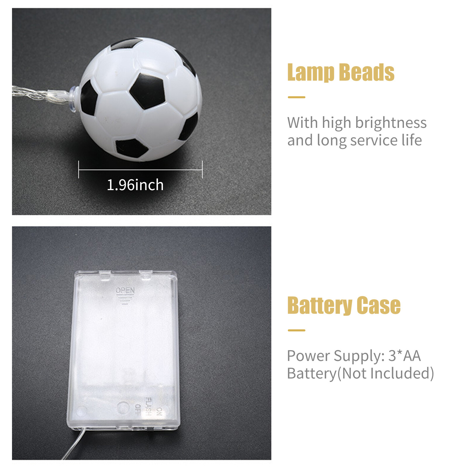 5ft 10LED String Football Soccer Shaped Fairy Decorative E8V7 | eBay