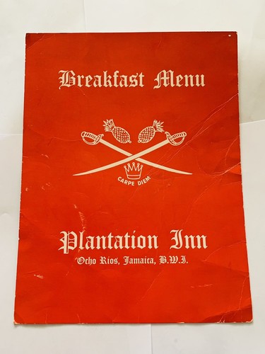 Breakfast Menu Plantation Inn Ocho Rios, Jamaica Vintage Menu | eBay