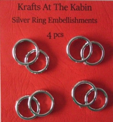 4 Double Silver Wedding Ring Embellishments for cards and crafts | eBay UK