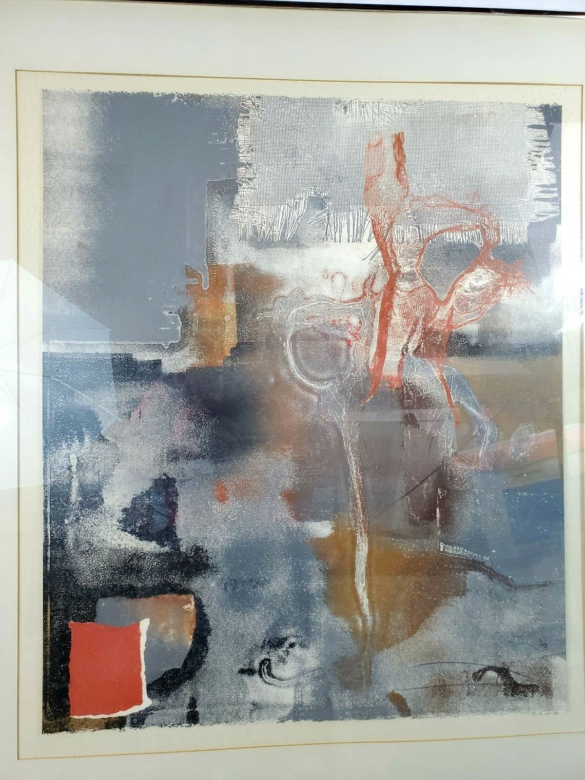 Laszlo Dus ABSTRACT Original Framed 20.5" X 22" Lithograph Art Print | eBay