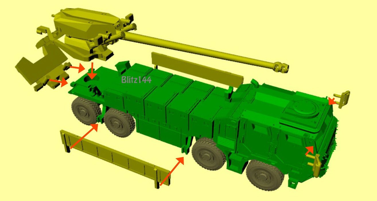 1/144 French Caesar 8X8 155mm SPG (fine detail) Resin Kit | eBay
