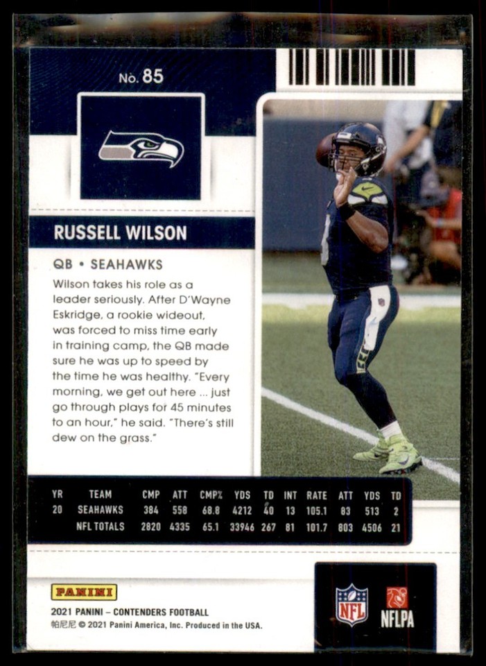 2021 Season Ticket Russell Wilson Seattle Seahawks #85 | eBay