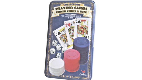 Vintage Cardinal Collectors Playing Cards Poker Chips & Dice Tin Game ...