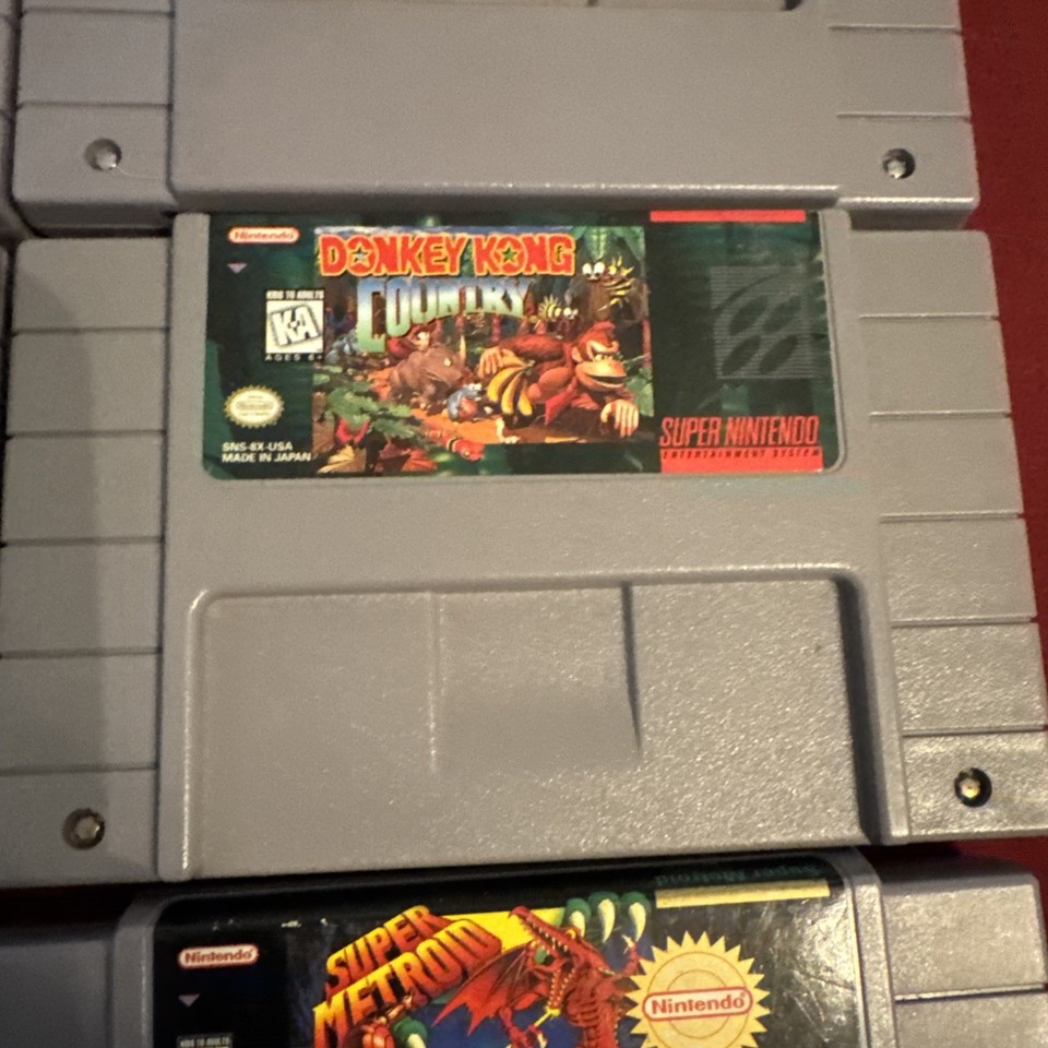 Lot Of 6 SNES Games Super Metroid, Super Mario Allstars, Zelda LTTP And ...