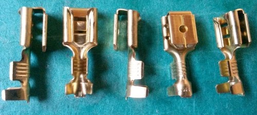 5x Piggy Back Electrical Wire Connectors AMP 6.3mm BRASS Lucar OG VW ...