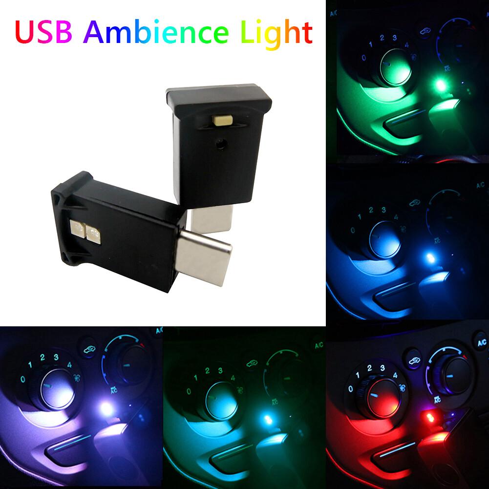 AU 100LM Mini Colorful Light USB-C Atmosphere Ambient Lamp for Tesla ...