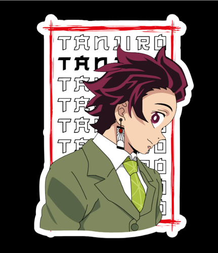 Anime Demon Slayer Handsome Tanjiro Kamado -Vinyl Decal Truck Car ...