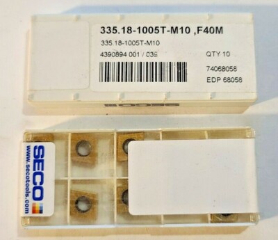 335.18 1005T-M10 F40M SECO ** 10 INSERTS *** FACTORY PACK *** | eBay
