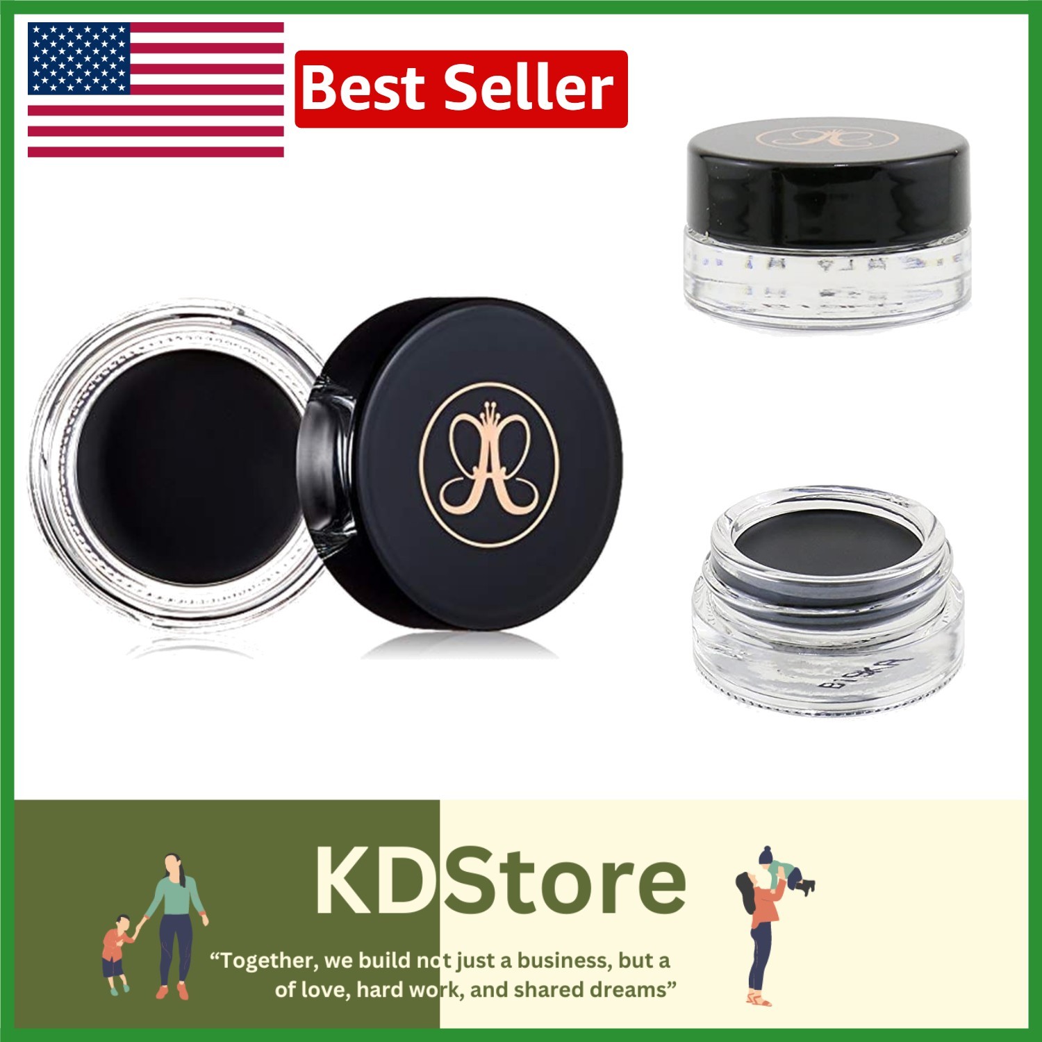 Waterproof Cream Eyeshadow, Full Coverage, Intense Pigment, Jet Black ...