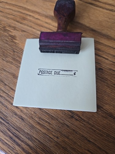 Vintage USPS Wooden Handled Rubber Ink Stamp Postage Due | eBay