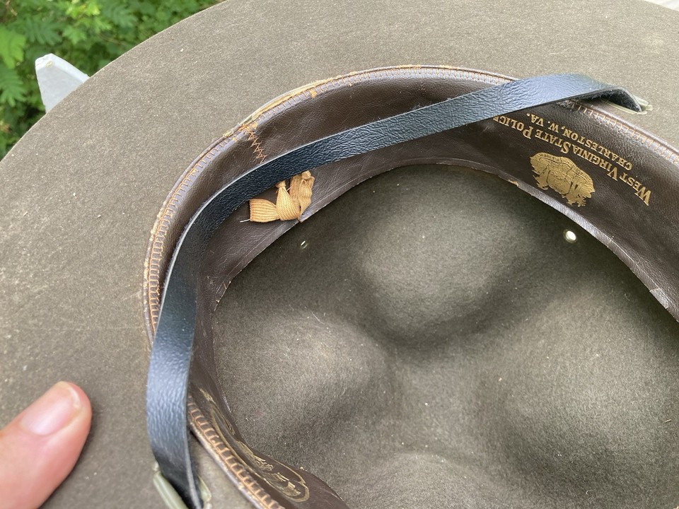 VINTAGE STETSON NUTRIA QUALITY CAMPAIGN HAT WEST VIRGINA STATE POLICE ...