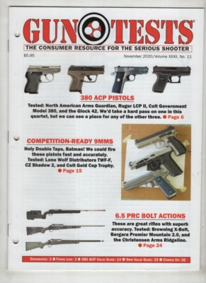 Gun Tests Magazine 380 ACP Pistols 6.5 PRC Bolts November 2020 ...