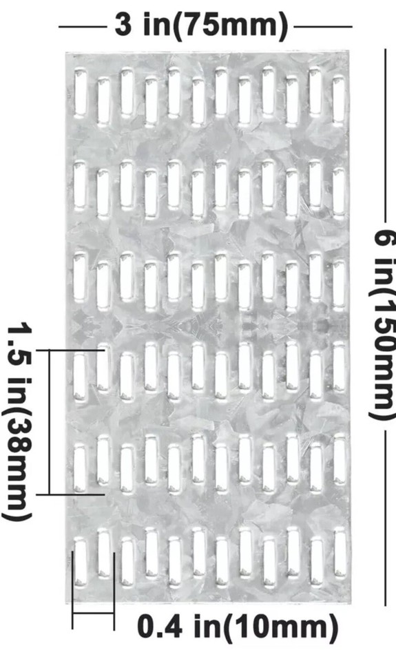 20 QTY 3" x 6" Truss Plate - Mending Plate - Structural Plates Zinc ...