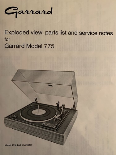 Garrard Model 775 Turntable ORIGINAL Exploded View - Parts & Service | eBay