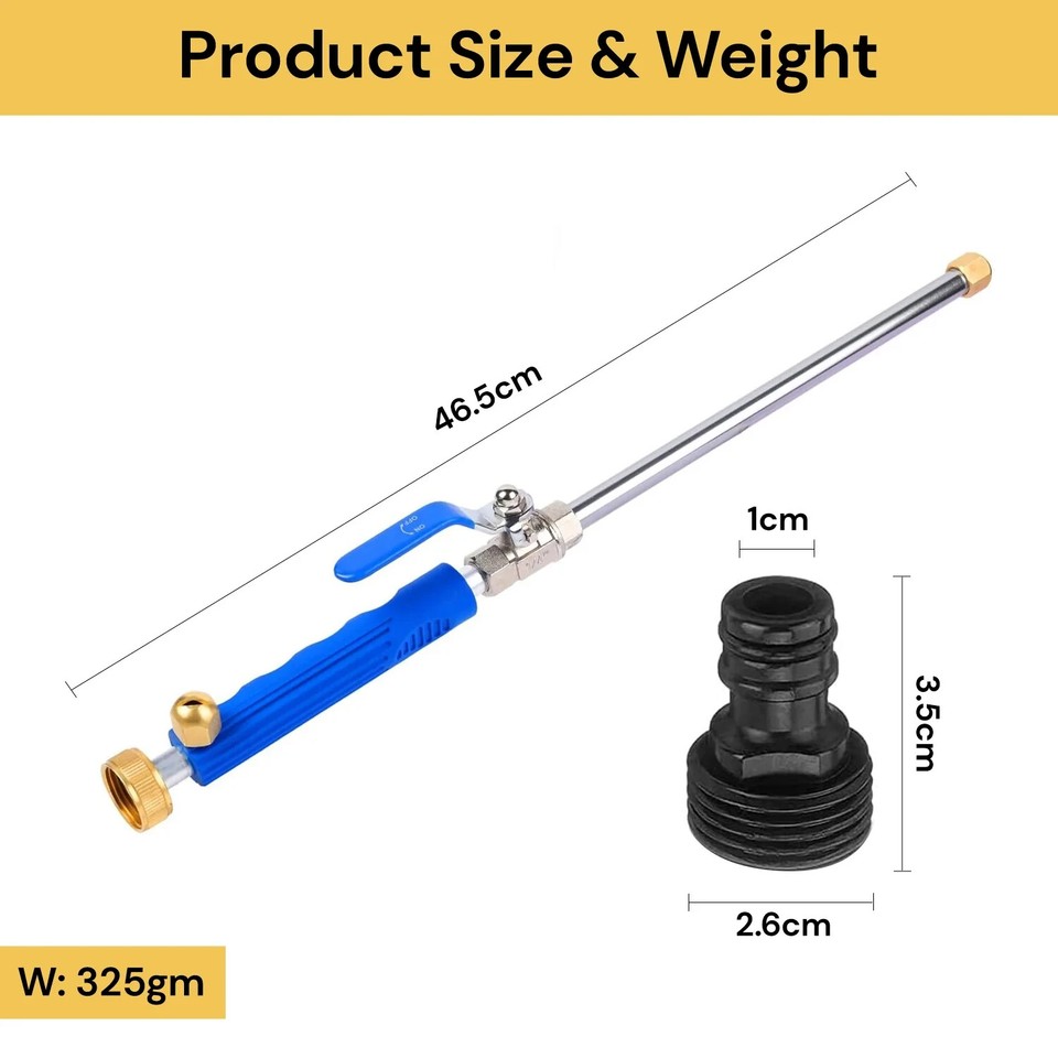 Hydro Jet High Pressure Power Washer Water Spray Gun Nozzle Wand ...