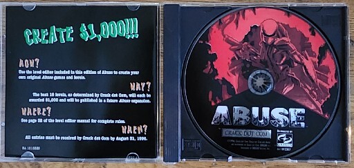 Windows ABUSE (PC 1996) CD ROM Video Game Crack Dot Com 5030930722449| eBay
